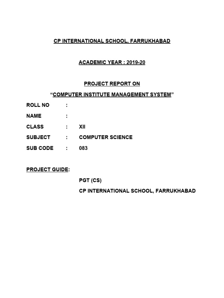 Computer Institute Management System Report | PDF | Software Testing ...