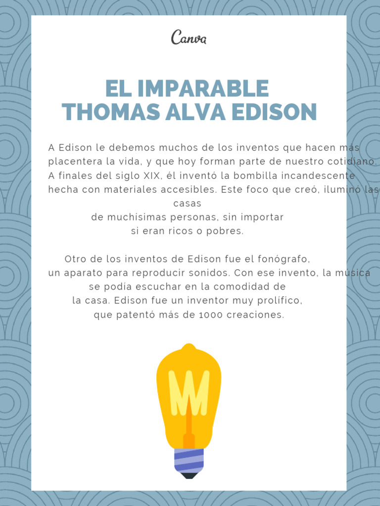 El imparable Thomas Alva Edison_ 80 ejercicios de compresión de lectura | PDF