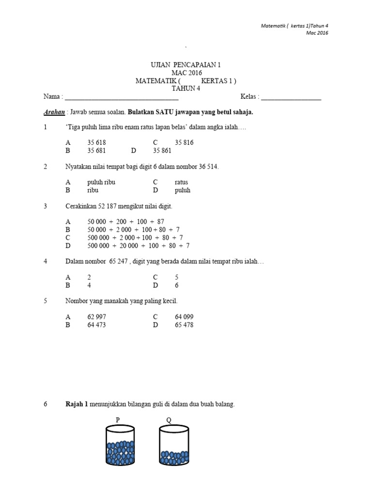 Up1 Math Tahun 4 Pdf