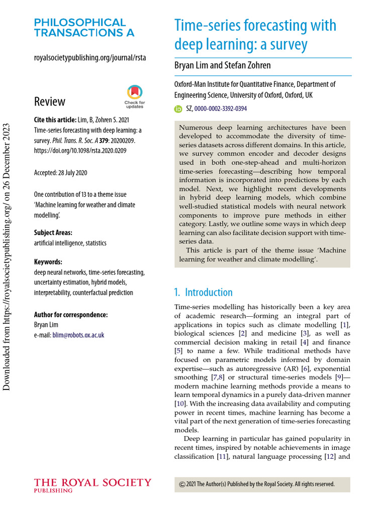 Deep Learning for Time-Series Forecasting | PDF | Time Series | Deep Learning
