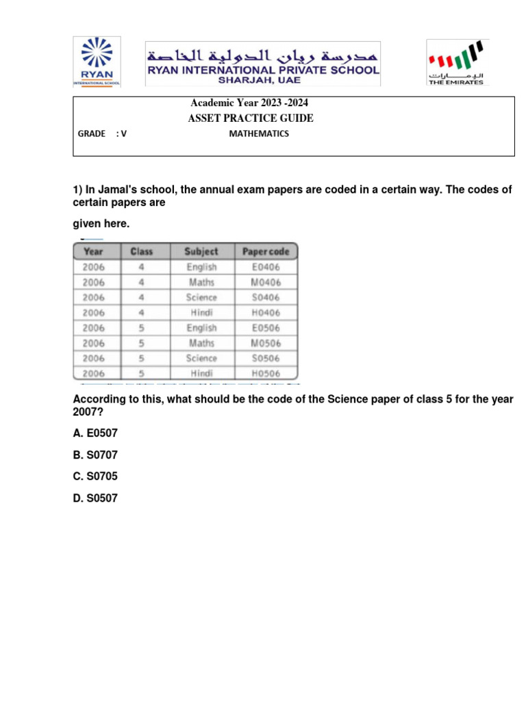Asset Worksheet Grade V 22-12-23 | PDF | Mathematics | Science
