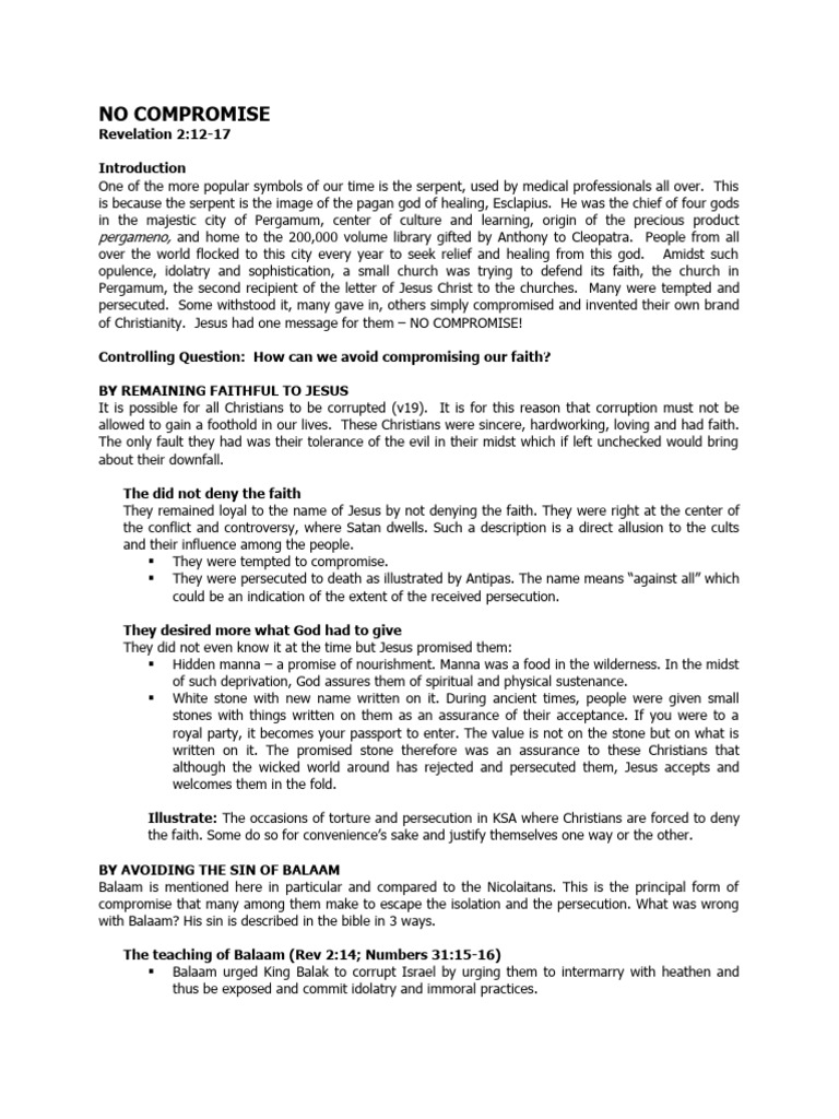 Faithful in a World of Compromise | PDF | Religious Belief And Doctrine ...