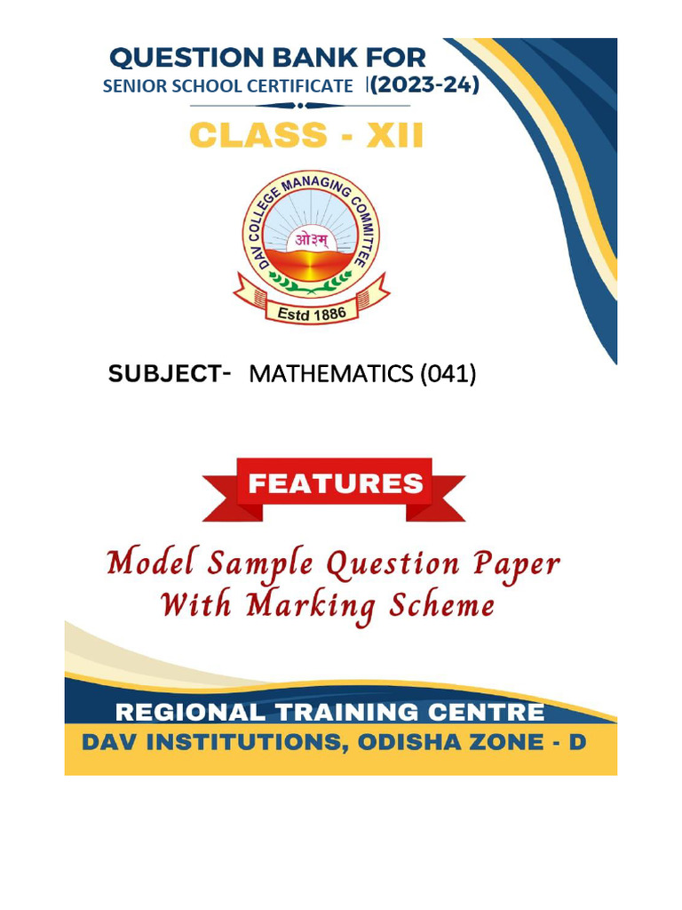 Final-Xii Maths SQP 2023-24 | PDF