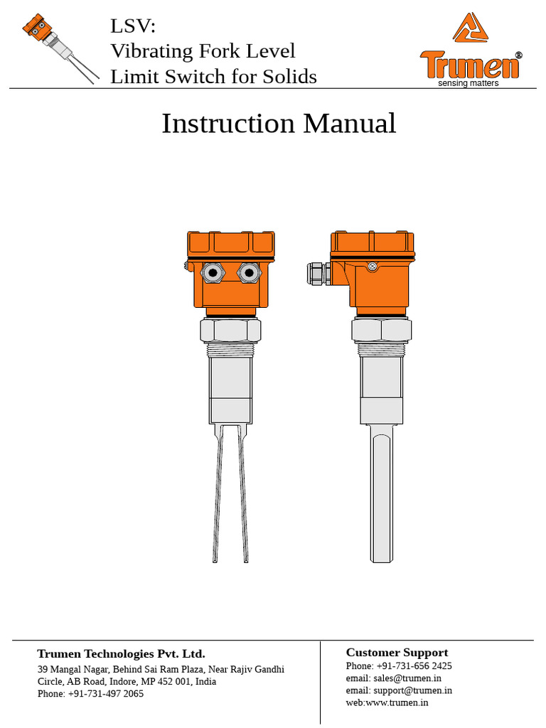 Vibrating Fork Level Limit Switch For Solids | PDF | Relay | Electrical Connector