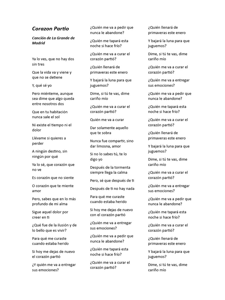 Corazon Partio,. | PDF