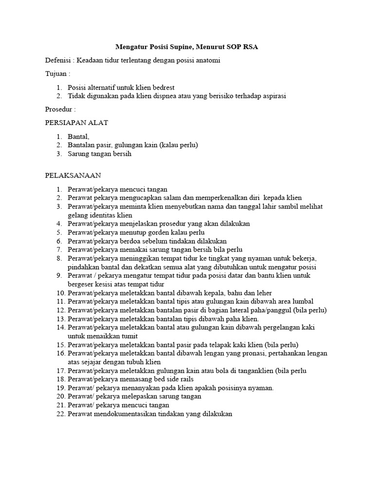 Posisi Supine | PDF
