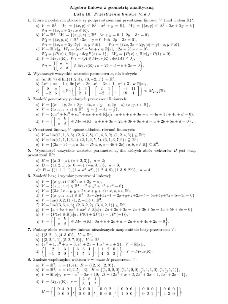 Lista10 Zadania | PDF