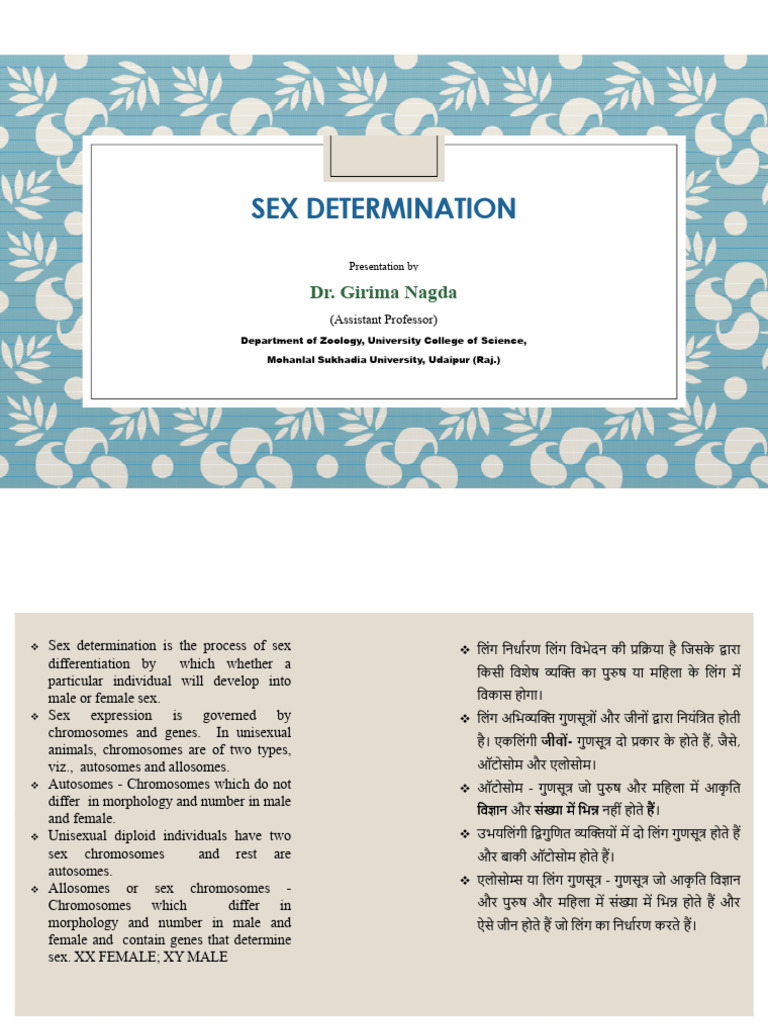 Sex Determination Theories Pdf
