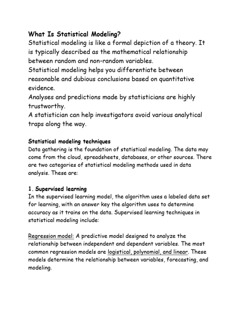 Statistical Modeling | PDF | Regression Analysis | Statistics