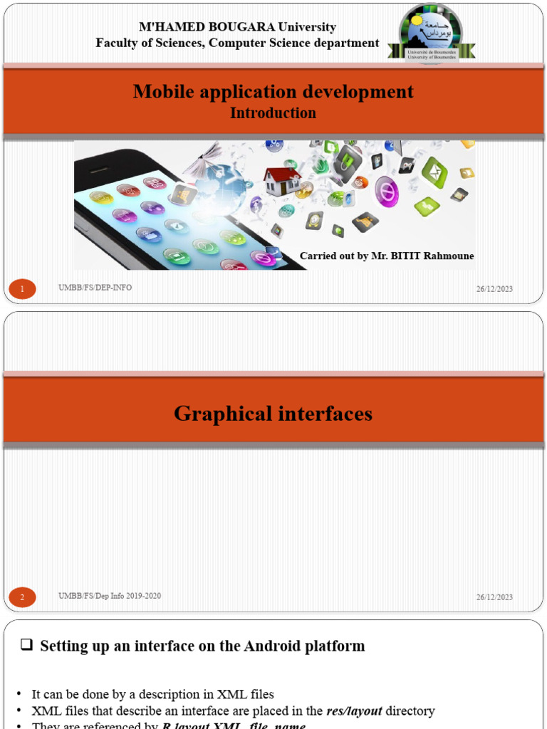 2.1-Les Interfaces Graphiques (Layaout, Widget, Clicklistener) - Eng1 | PDF