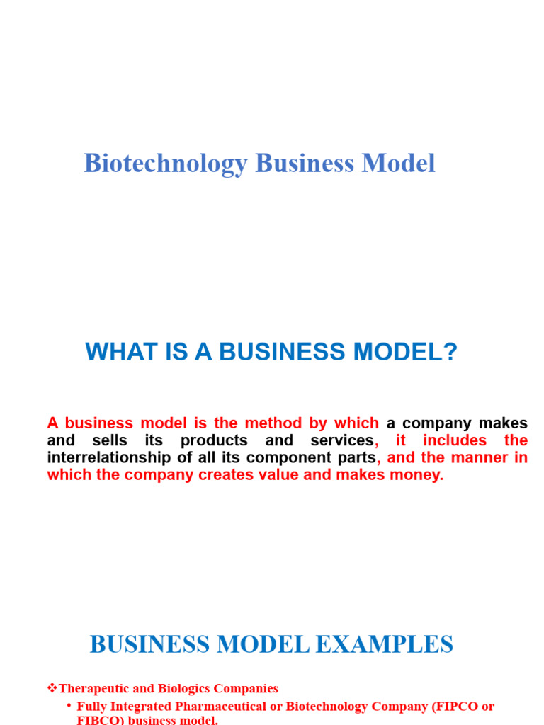 Biotech Business Models Overview | PDF | Business Model | Biotechnology