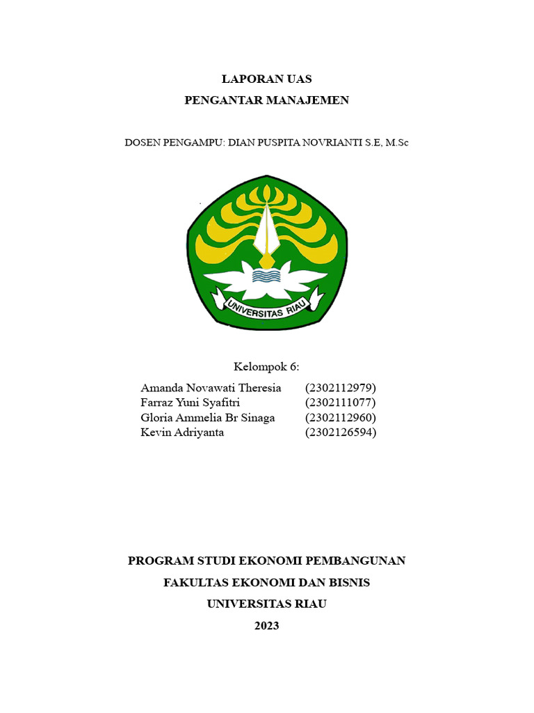 Laporan Uas Manajemen | PDF