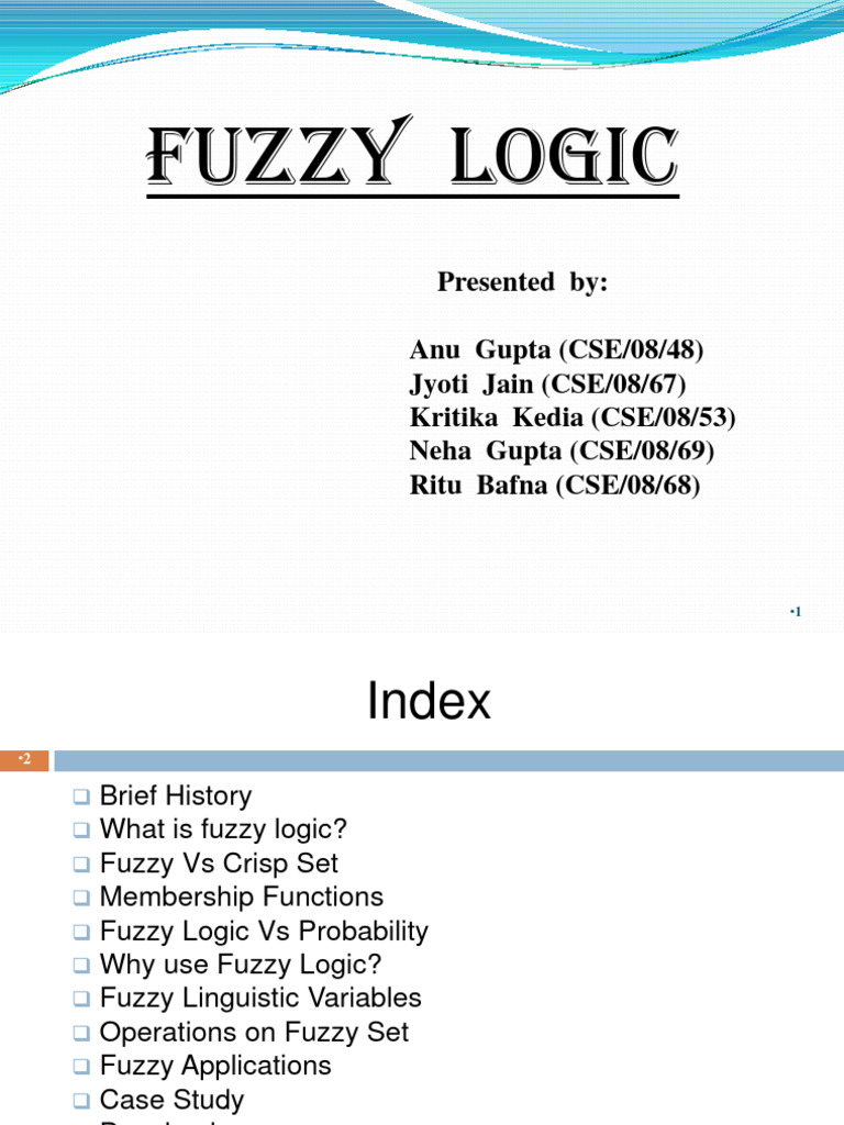 Finalpptfuzzy | PDF | Fuzzy Logic | Logic