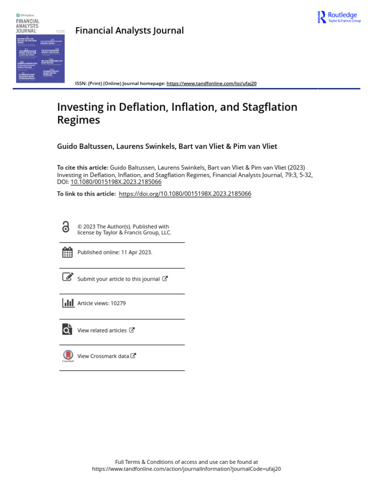 Investing in Deflation Inflation and Stagflation Regimes | PDF ...
