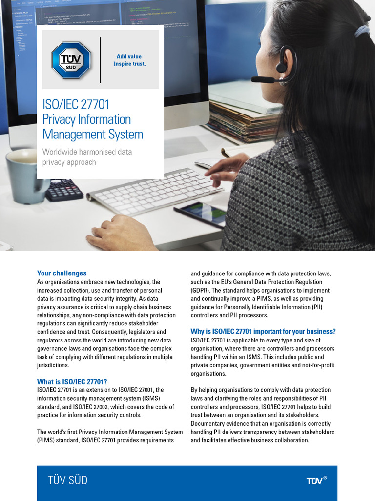 ISO 27701 Privacy Information Management System - © TÜV SÜD 2013 | PDF ...