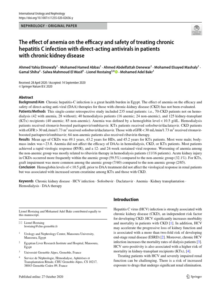 2 Anemia | PDF | Chronic Kidney Disease | Hepatitis C
