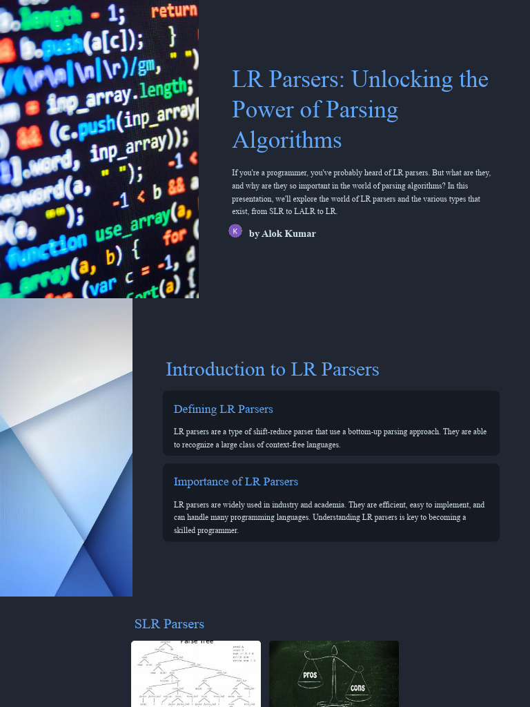 LR Parsers Unlocking The Power of Parsing Algorithms | PDF
