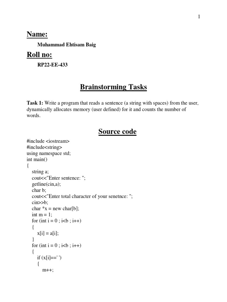 Brainstroming Tasks | PDF