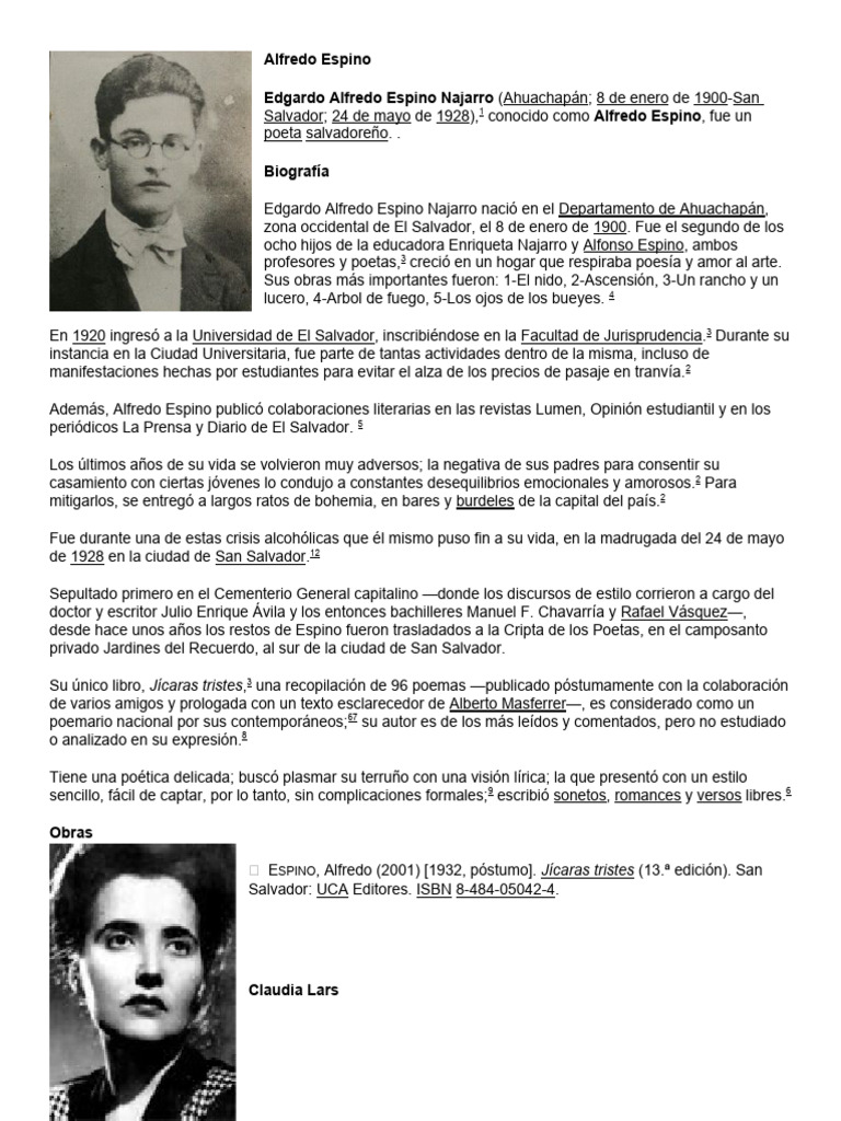 Alfredo Espino | PDF | El Salvador
