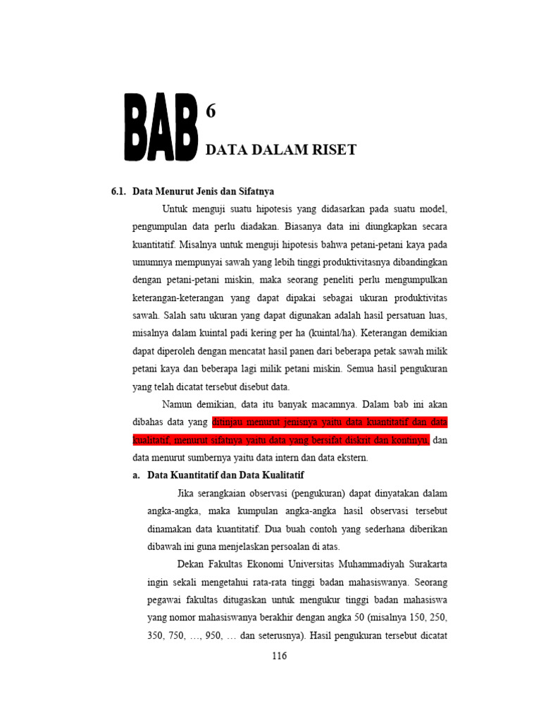 Bab 6 Data Dalam Riset | PDF