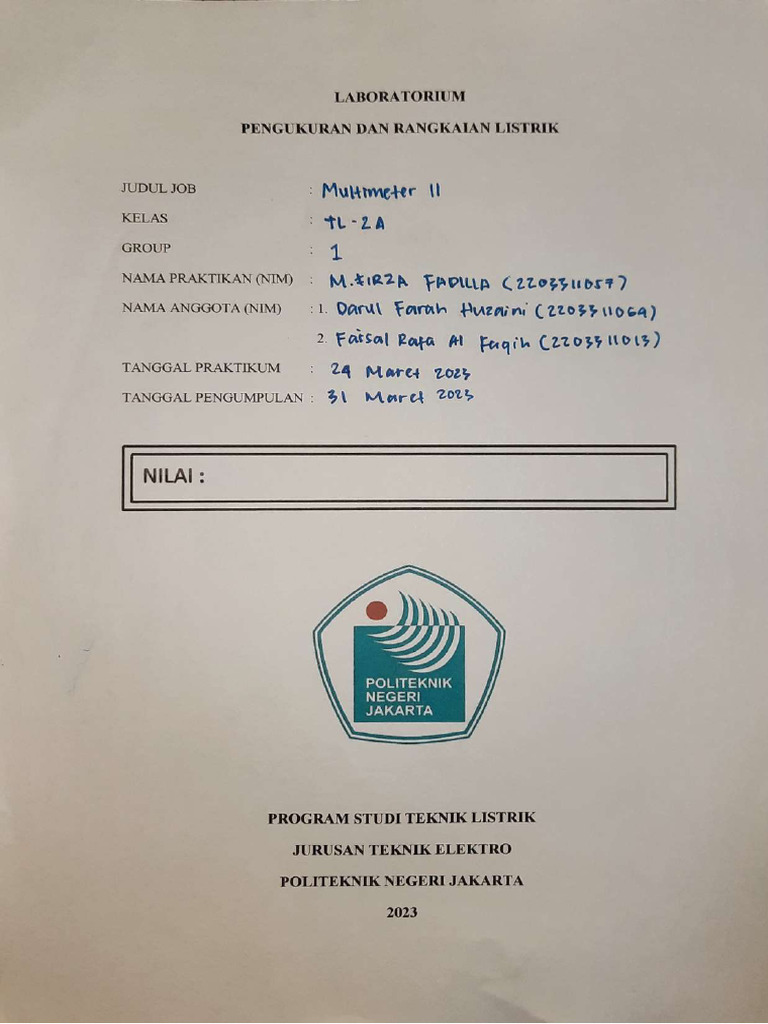 Laporan Multimeter II - MOCHAMMAD FIRZA FADILLA | PDF