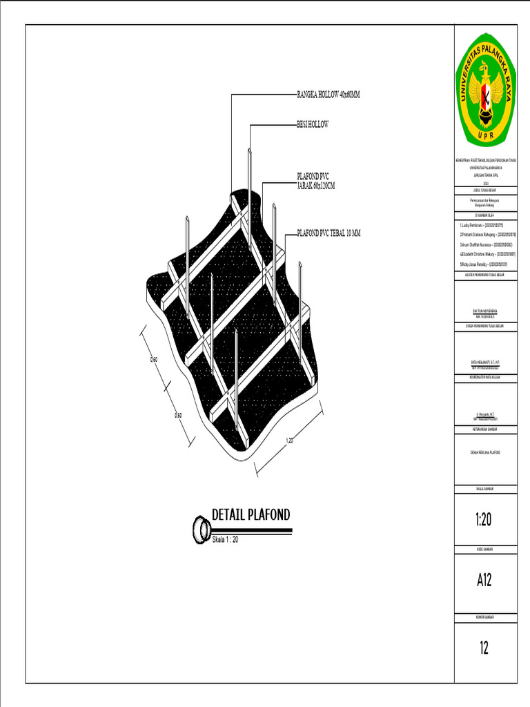 Rencana Detail Plafon PVC 60x120 cm | PDF