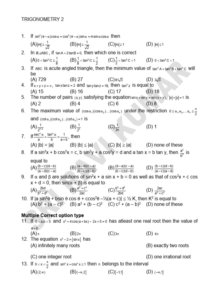 Trigonometry 2 | PDF