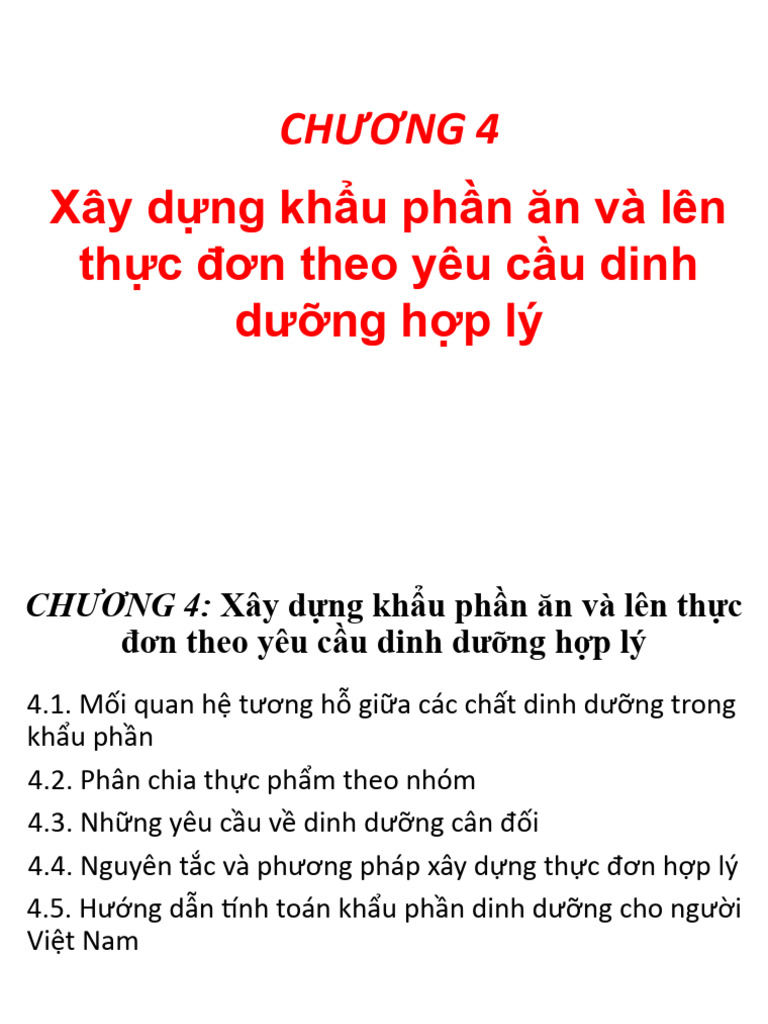 Chuong 4 - Xay dung thuc don (SV) -chuẩn bị | PDF