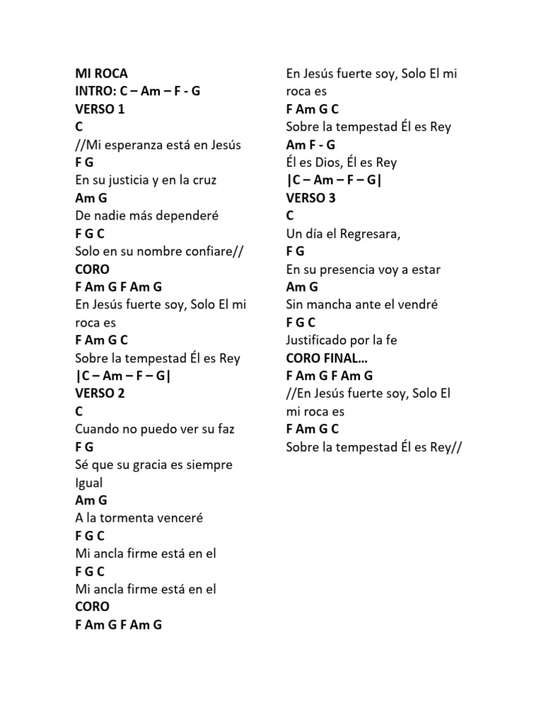 Mi Roca: Fe y Fortaleza en Jesús | PDF