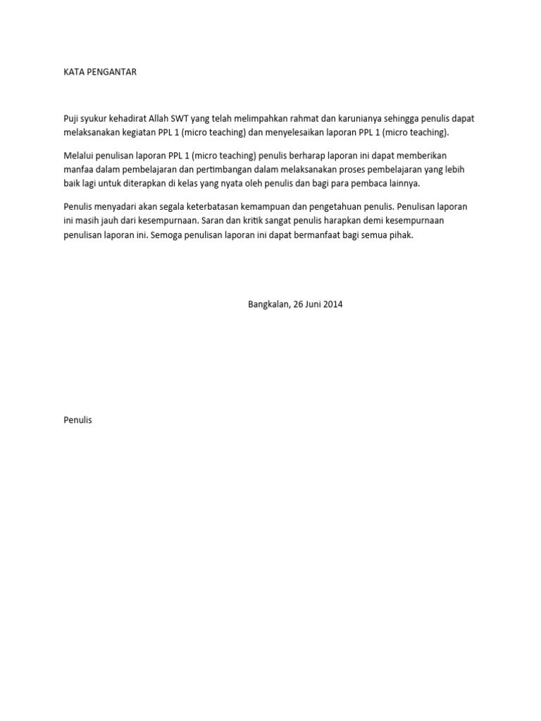 Contoh Laporan PPL | PDF | Bisnis