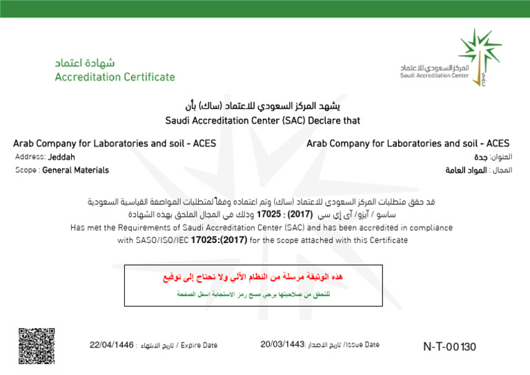 SAC Certficate of Accreditation - Lab - ISO 17025 1 | PDF