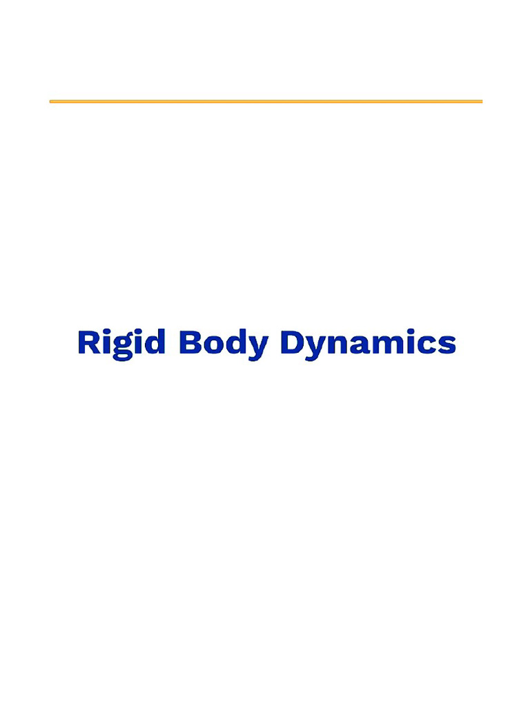 Rigid Body Dyanamics | PDF
