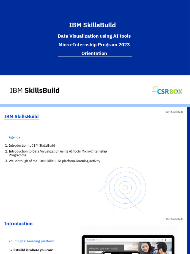 PDF Orientation Deck I IBM Data Visualization Micro-Internship | PDF