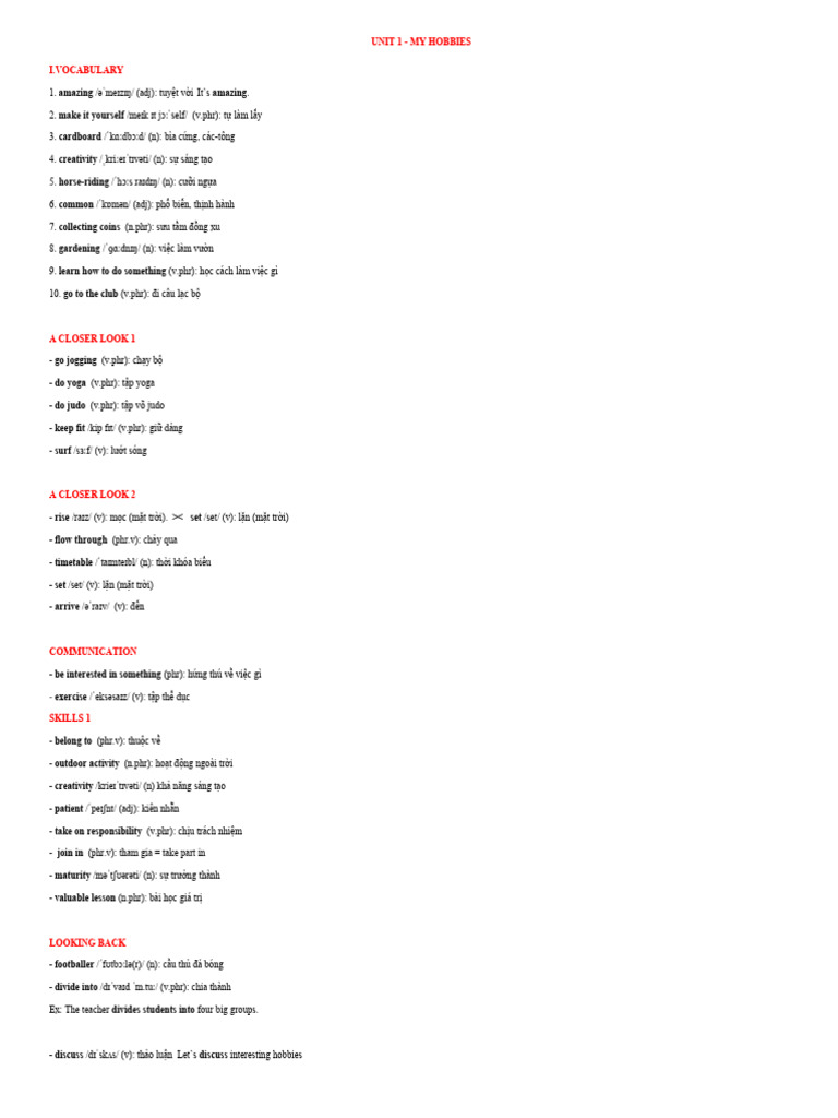 UNIT 1.global 7 New Hs Bài Tập Có File Nghe Và Giải Chi Tiết | PDF