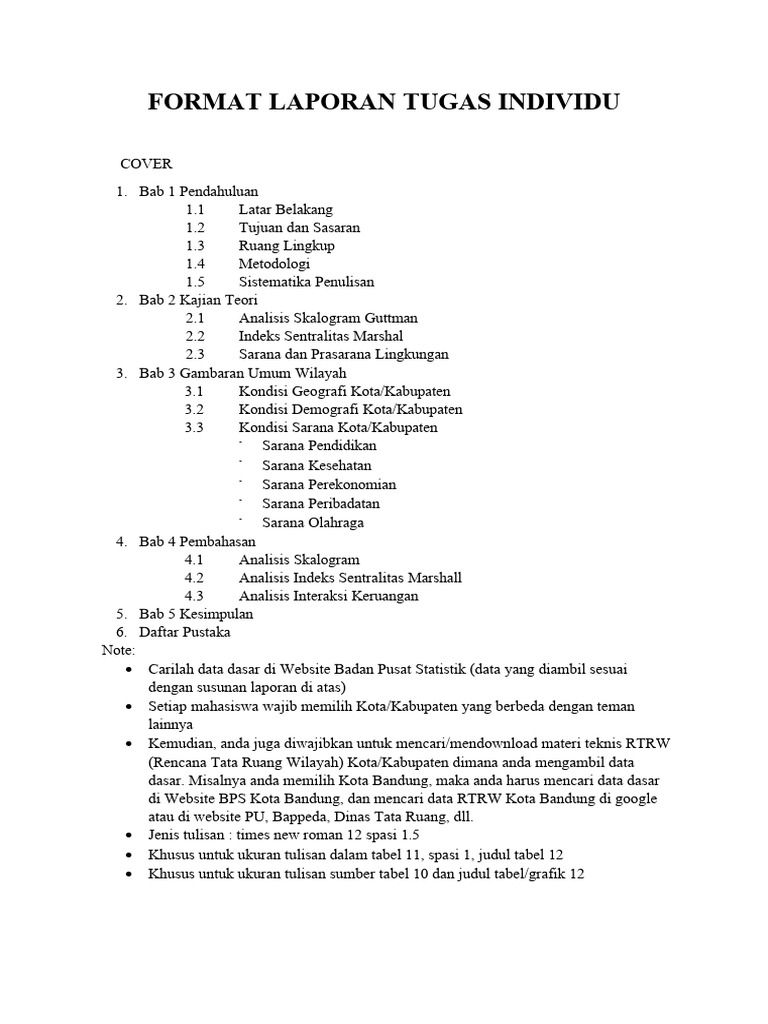 Format Laporan Tugas Individu | PDF