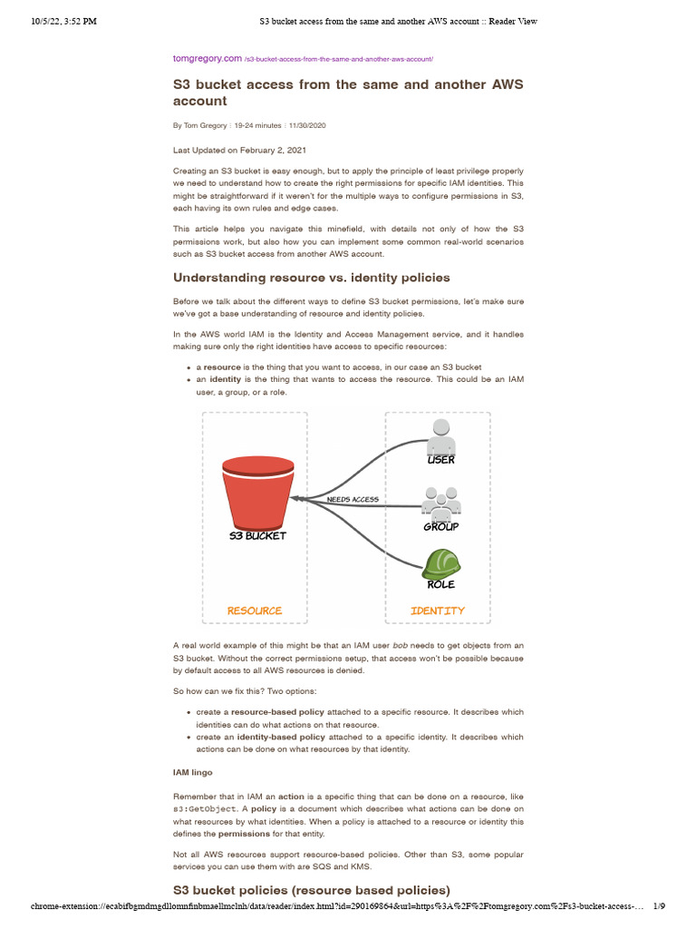 S3 Bucket Access From The Same and Another AWS Account | PDF | Amazon Web Services | Computer ...