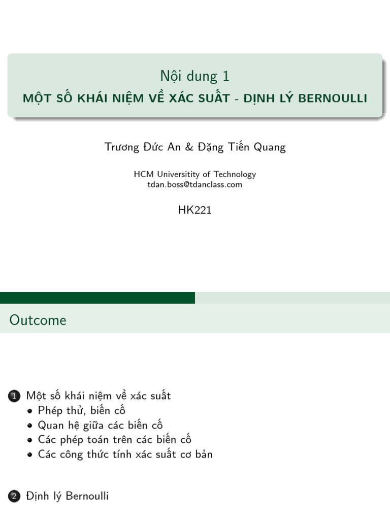 ND1.Mot So Khai Niem Ve Xac Suat | PDF
