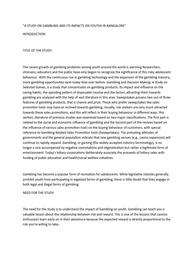 A STUDY ON GAMB-WPS Office | PDF | Gambling | Data