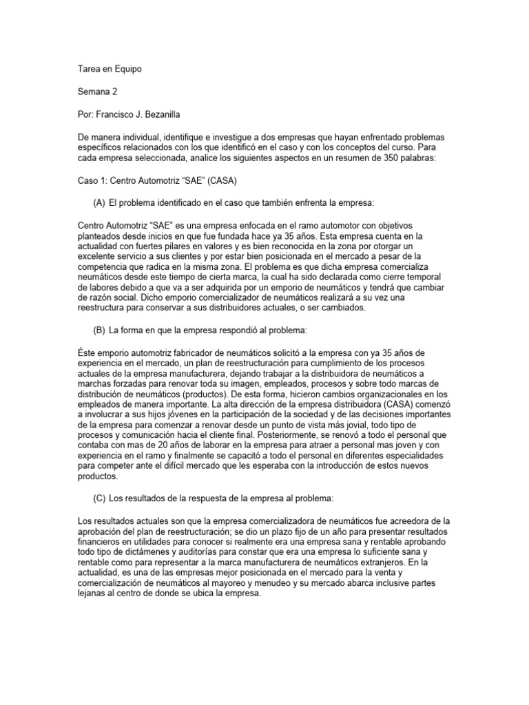 Casos Francisco | PDF | Business | Calidad (comercial)