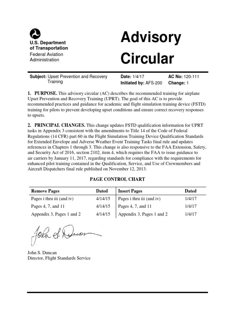 Ac 120-111 CHG 1 | PDF | Federal Aviation Administration | Aviation Safety