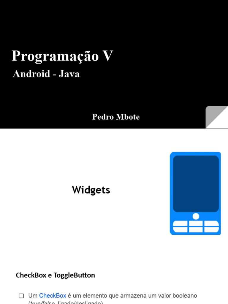 Aula 7b - Widgets | PDF