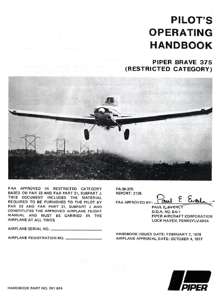 Piper PA36-375 POH-Part1 | PDF