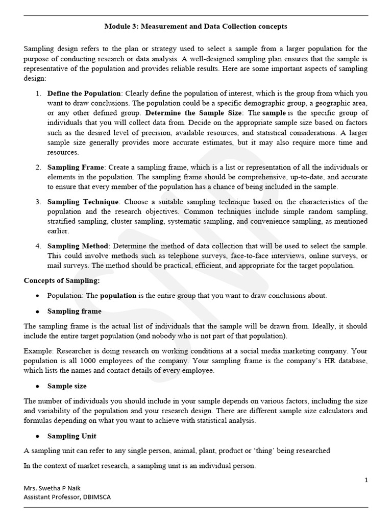 MRM-Unit 3 | Download Free PDF | Sampling (Statistics) | Level Of Measurement