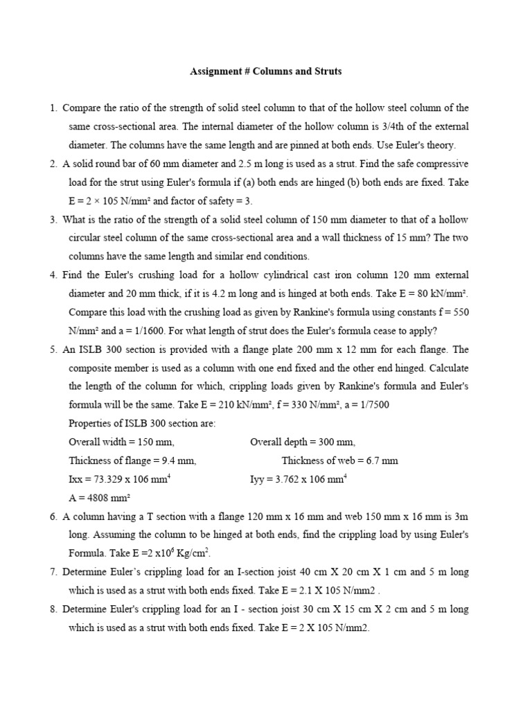Columns and Struts | PDF | Column | Civil Engineering