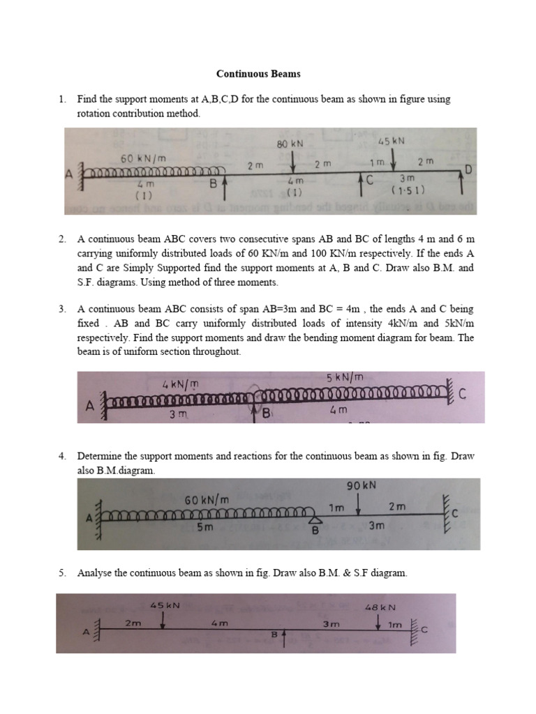 Continuous Beam Support Moments | PDF | Teaching Methods & Materials | Science & Mathematics