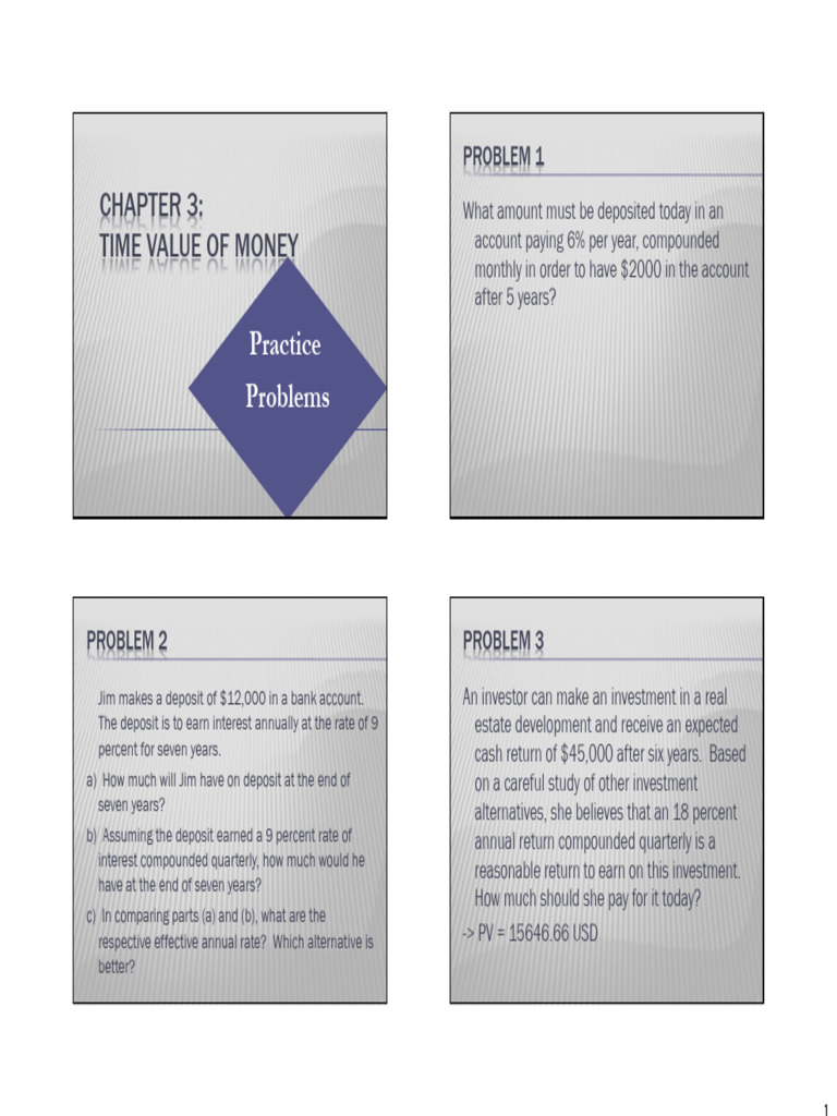 Chapter 3 - Practice Problems | PDF | Annual Percentage Rate | Interest