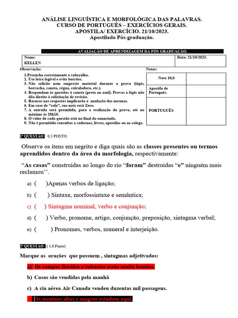 Apostila Port | PDF | Palavra | Mecânica da linguagem
