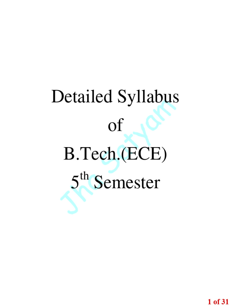 ECE (2022) 5th Sem Syllabus | PDF