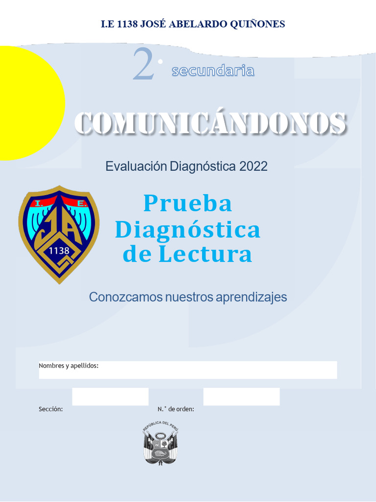 SEC 2 Prueba Diagnóstica Lectura Secundaria | Descargar gratis PDF | Las emociones | Donación de ...
