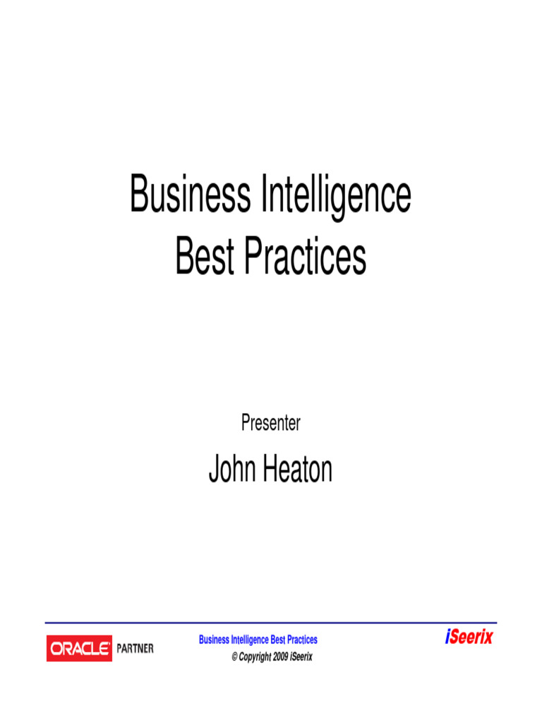 Business Intelligence Best Practices | PDF | Business Intelligence ... Business Intelligence Best Practices | PDF | Business Intelligence ...